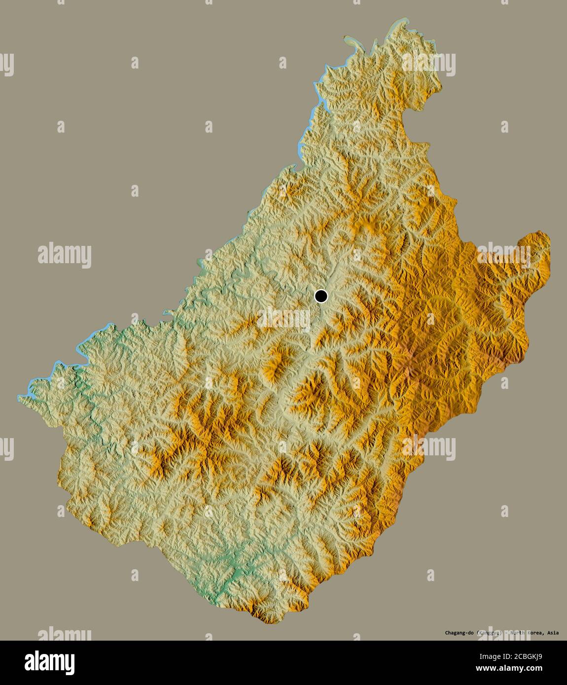 Shape of Chagang-do, province of North Korea, with its capital isolated ...