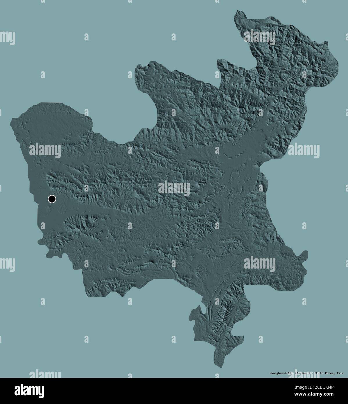 Shape of Hwanghae-bukto, province of North Korea, with its capital ...