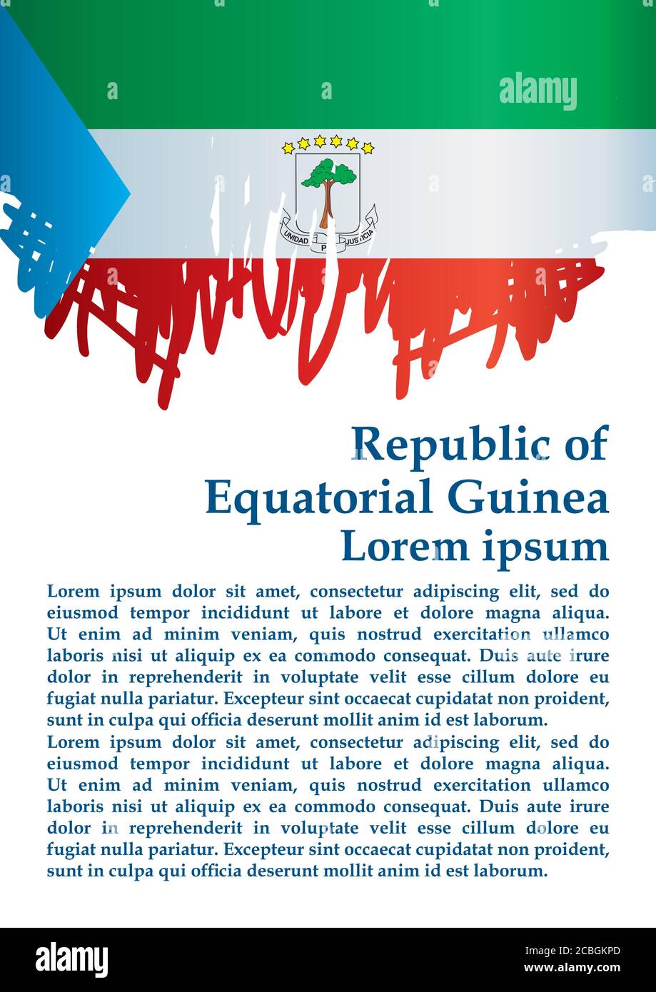 Flag of Equatorial Guinea, Republic of Equatorial Guinea. Template for ...