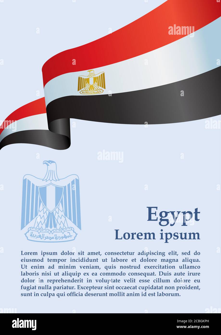 Flag of Egypt, Arab Republic of Egypt. template for award design, an ...