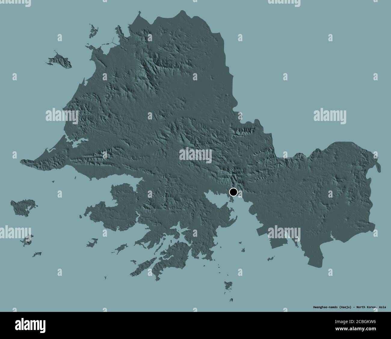 Shape of Hwanghae-namdo, province of North Korea, with its capital ...