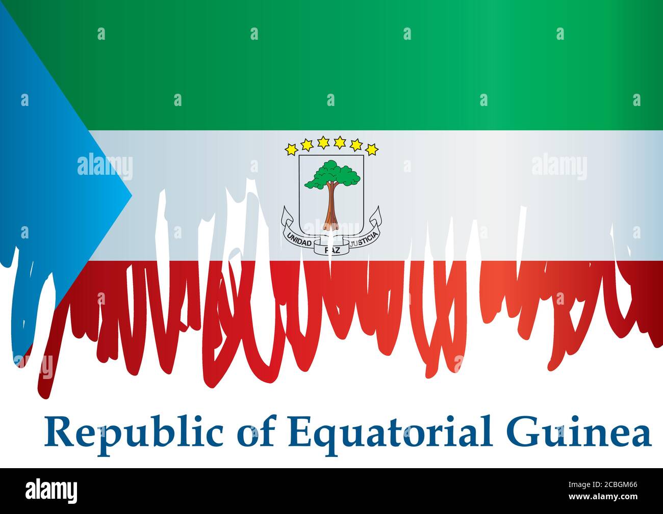 Flag of Equatorial Guinea, Republic of Equatorial Guinea. Template for ...
