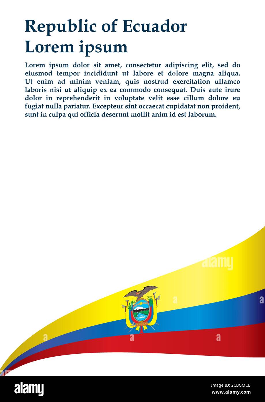Flag of Ecuador, Republic of Ecuador. Template for award design, an ...