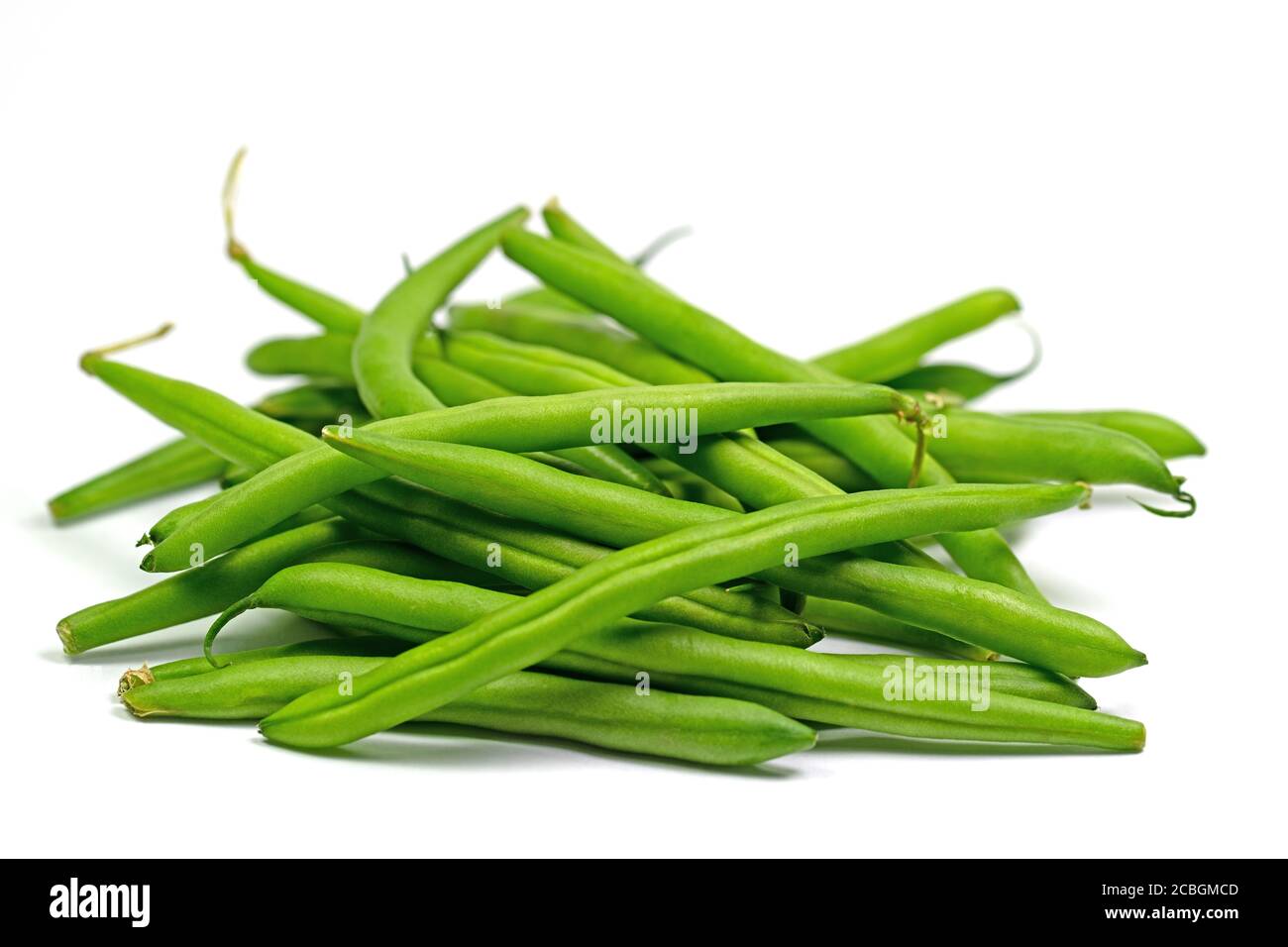 Green beans, Phaseolus vulgaris, against white background Stock Photo ...