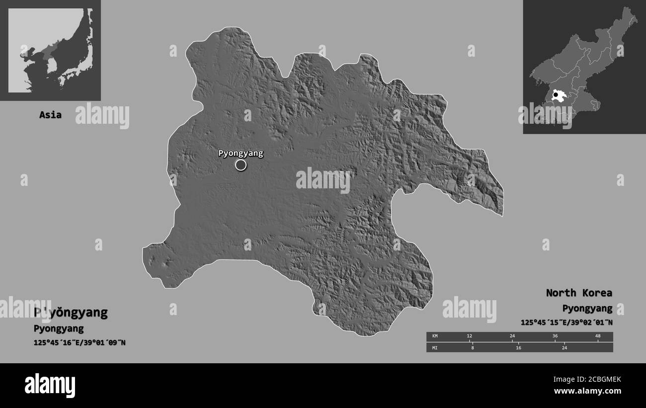 Shape of P'yŏngyang, special city of North Korea, and its capital ...