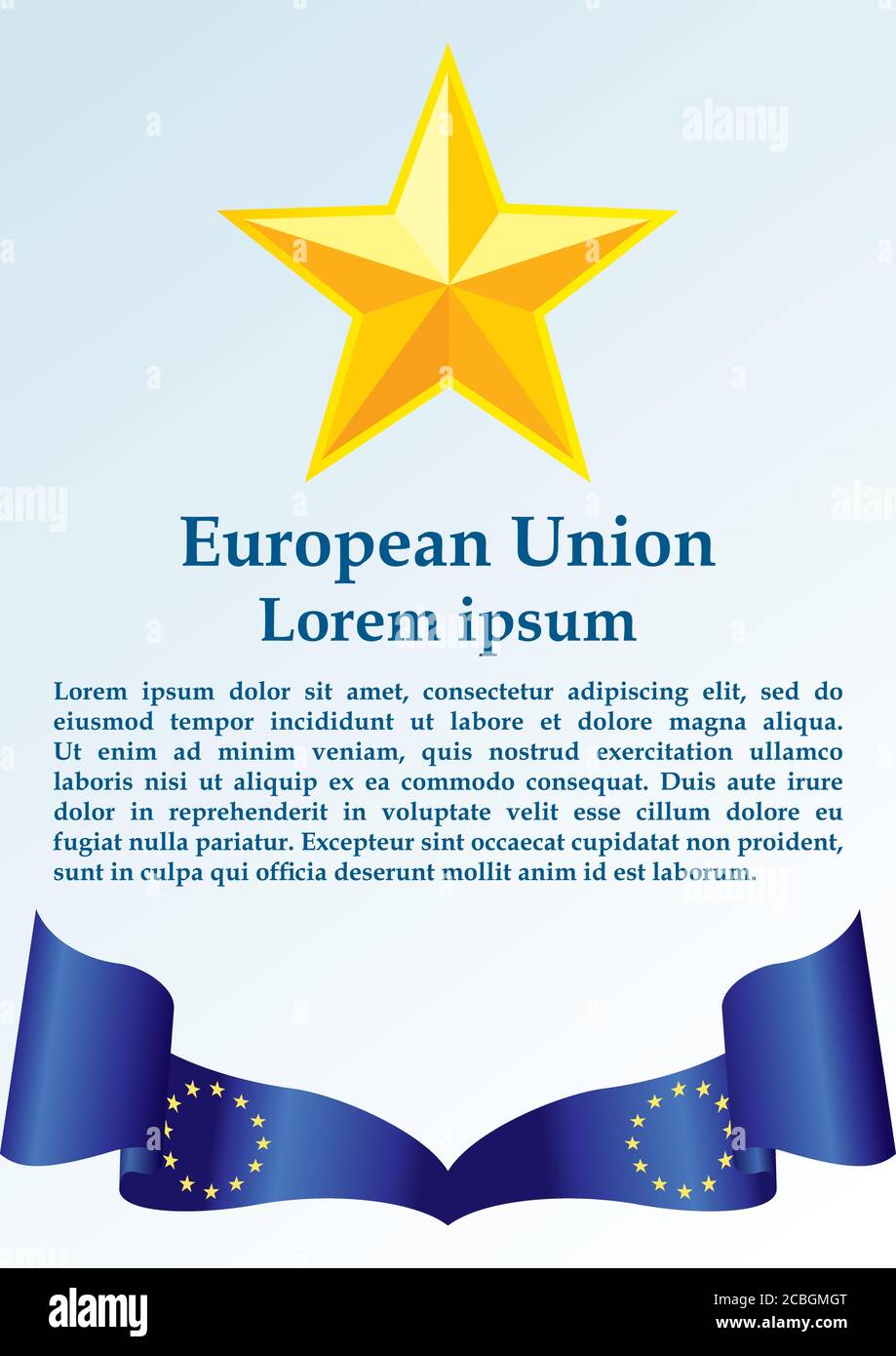 Flag of Europe, European Union. Template for award design, an official ...