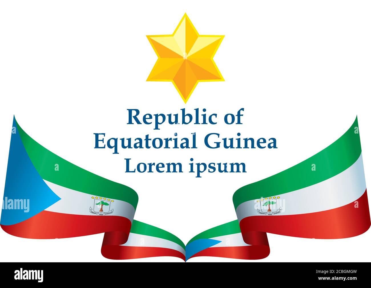 Flag of Equatorial Guinea, Republic of Equatorial Guinea. Template for ...
