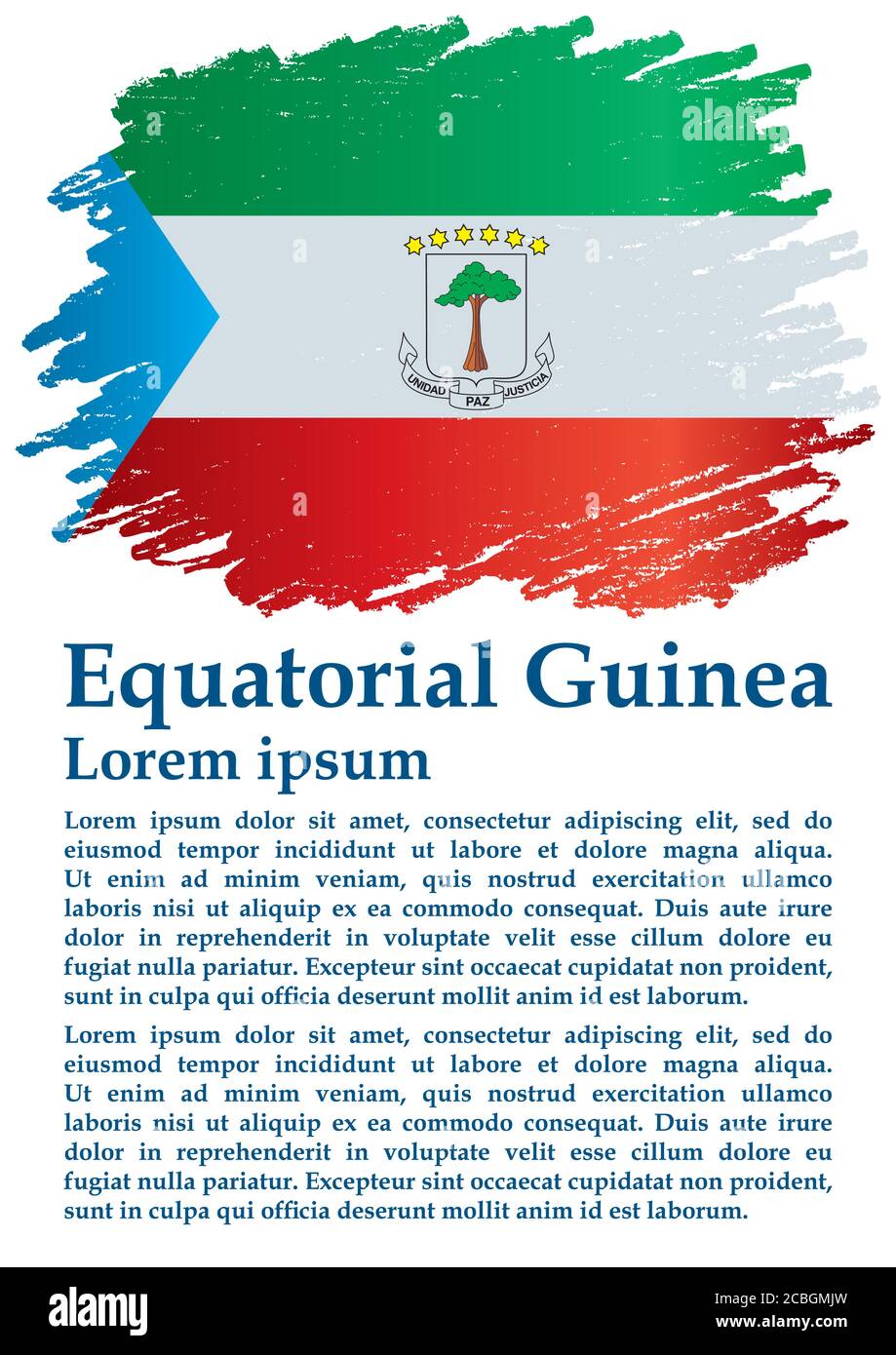 Flag of Equatorial Guinea, Republic of Equatorial Guinea. Template for ...