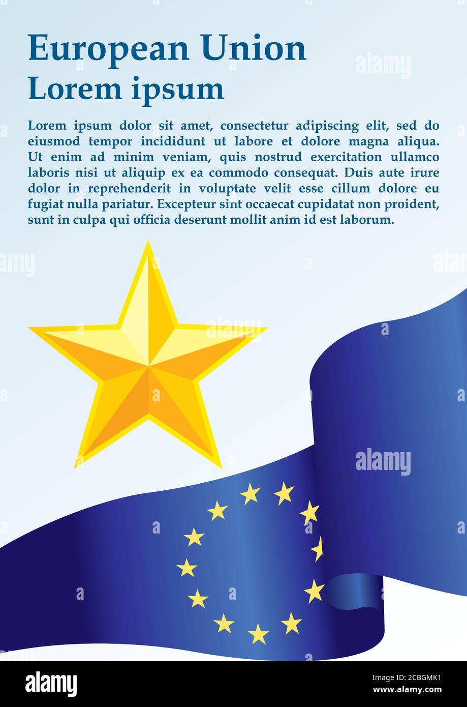 Flag of Europe, European Union. Template for award design, an official ...