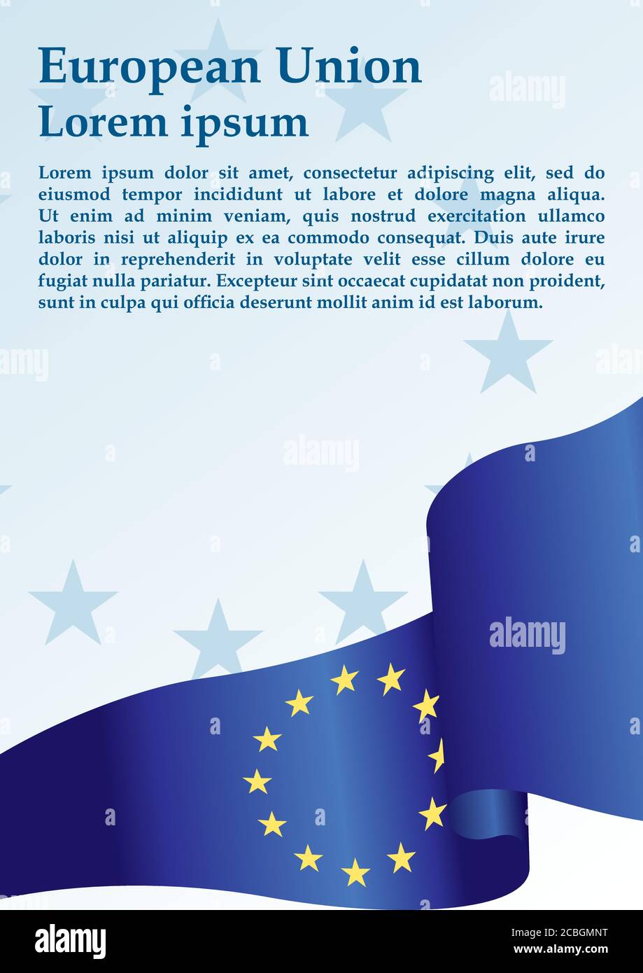 Flag of Europe, European Union. Template for award design, an official ...