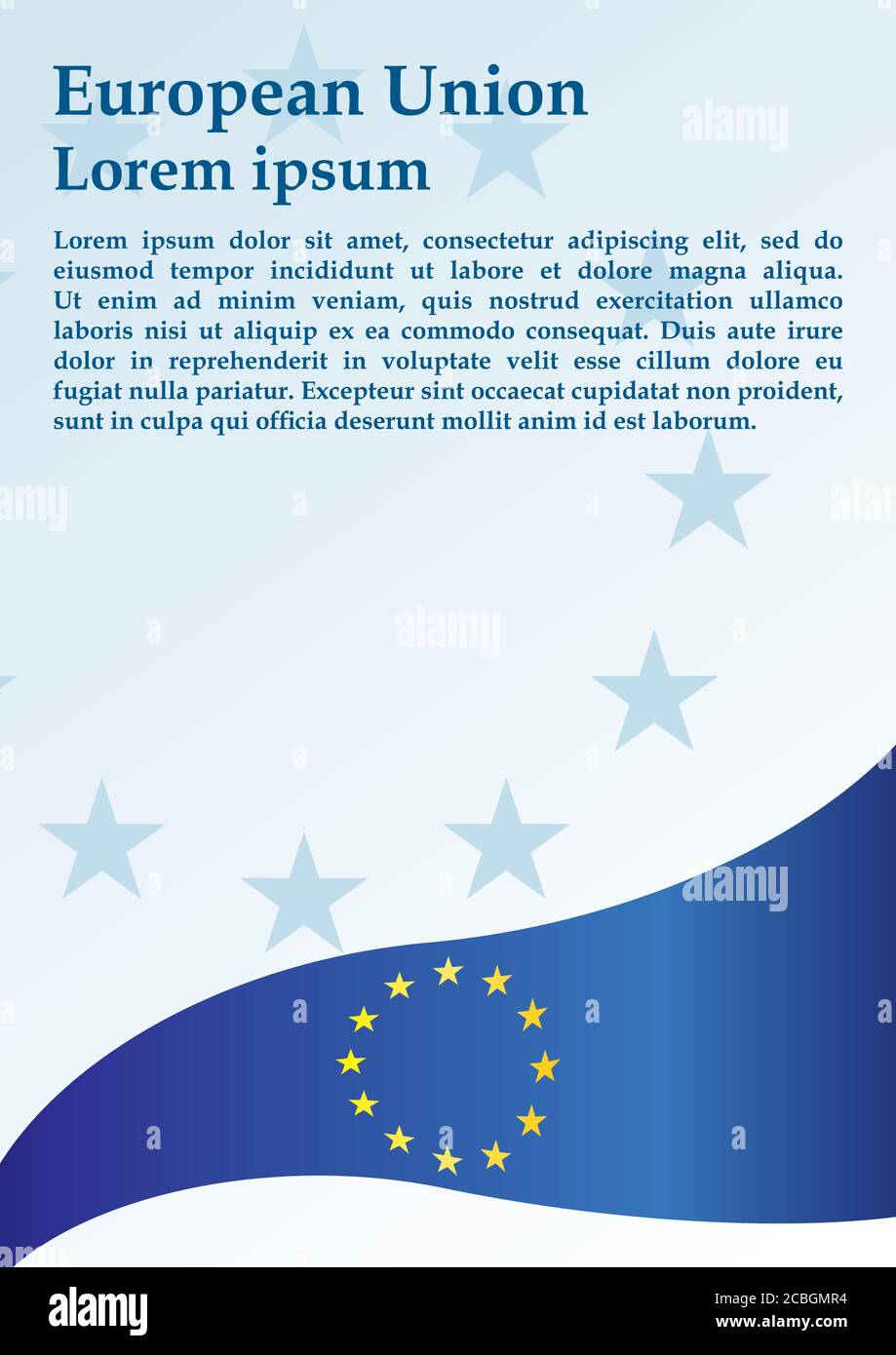 Flag of Europe, European Union. Template for award design, an official ...