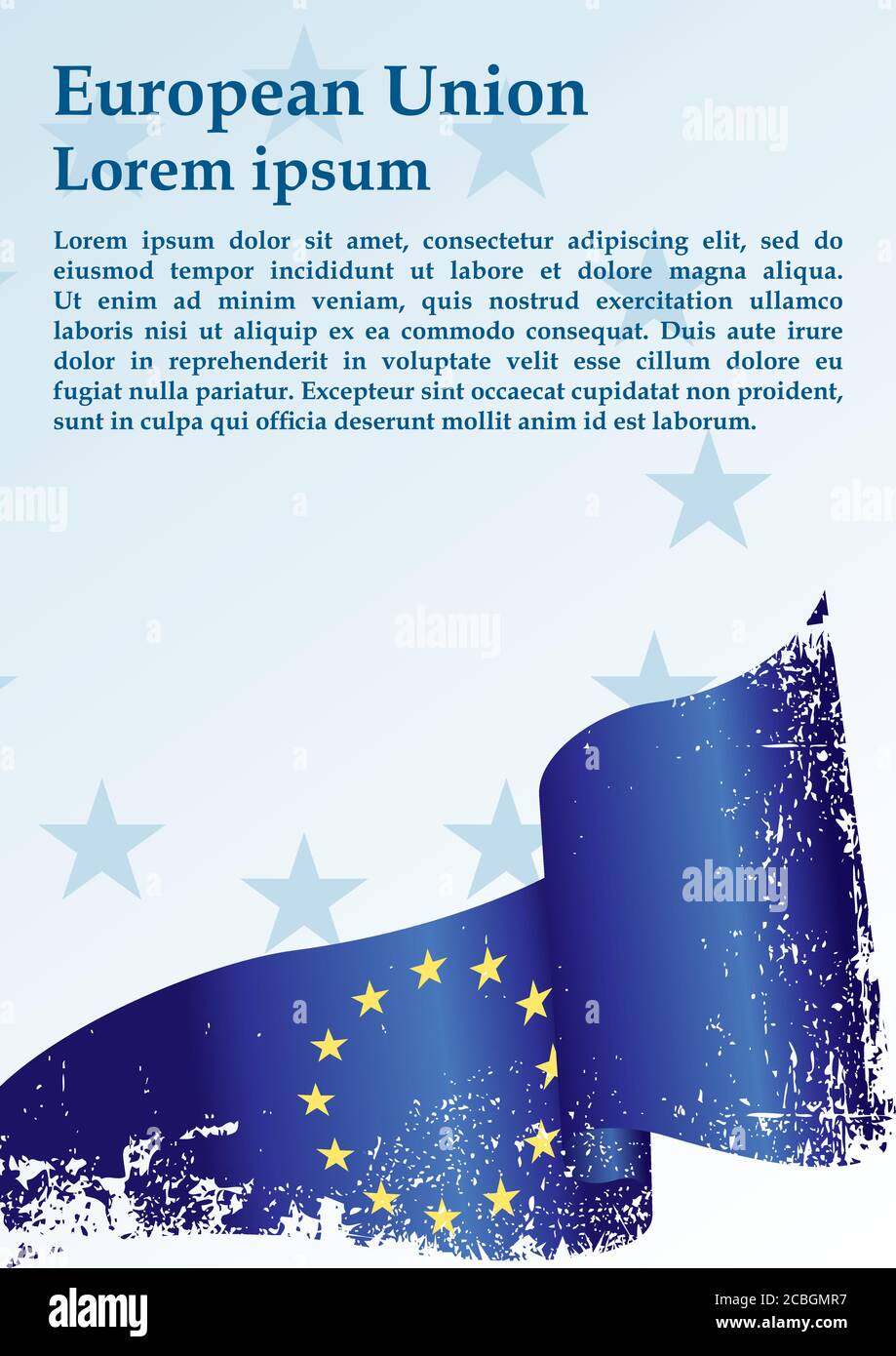 Flag of Europe, European Union. Template for award design, an official ...