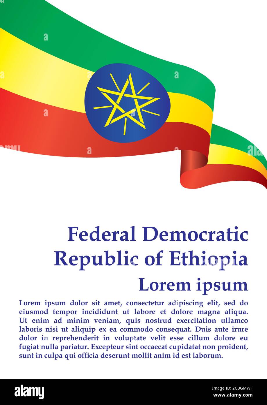 Flag of Ethiopia, Federal Democratic Republic of Ethiopia. Template for ...