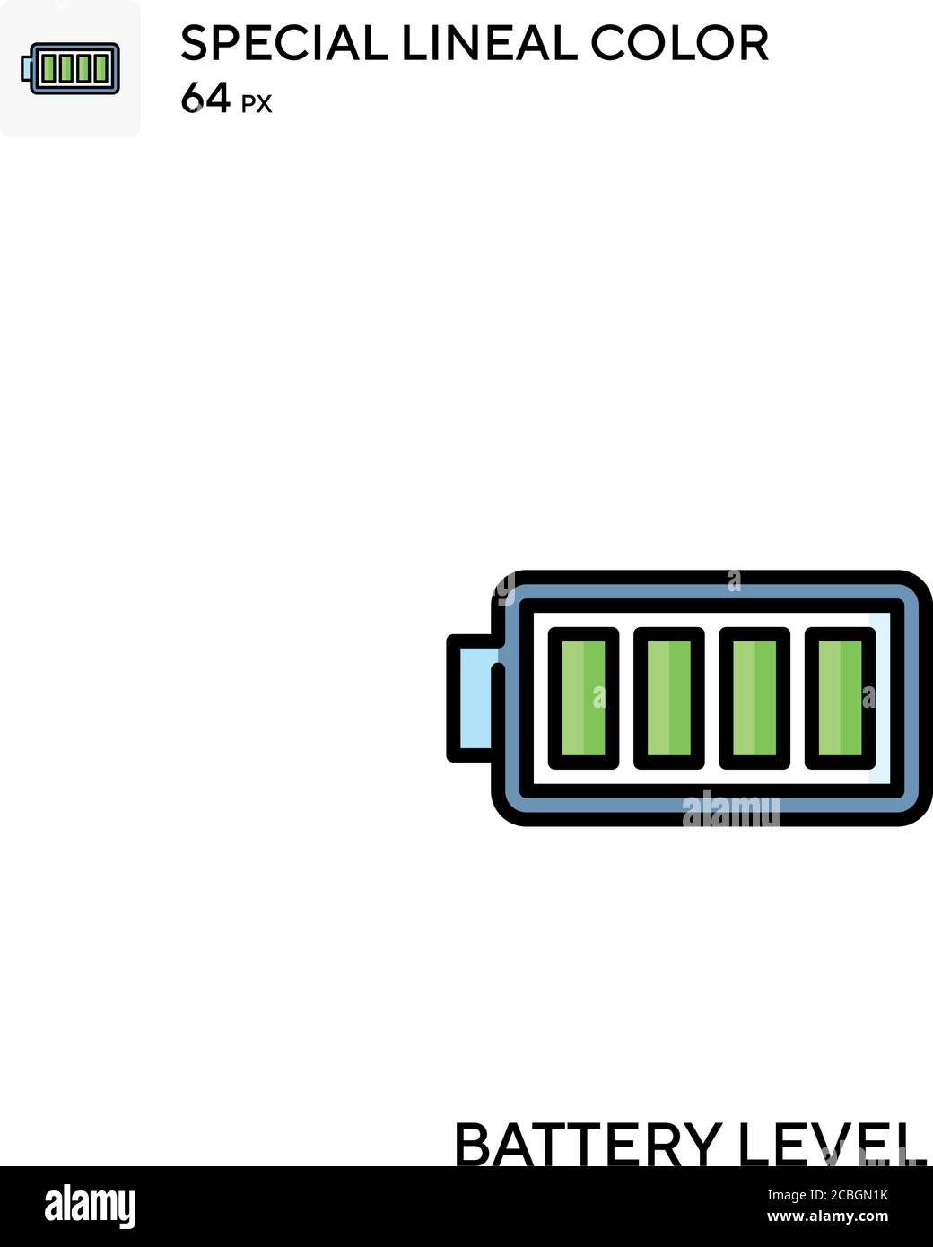 Battery level special lineal color vector icon. Battery level icons for ...