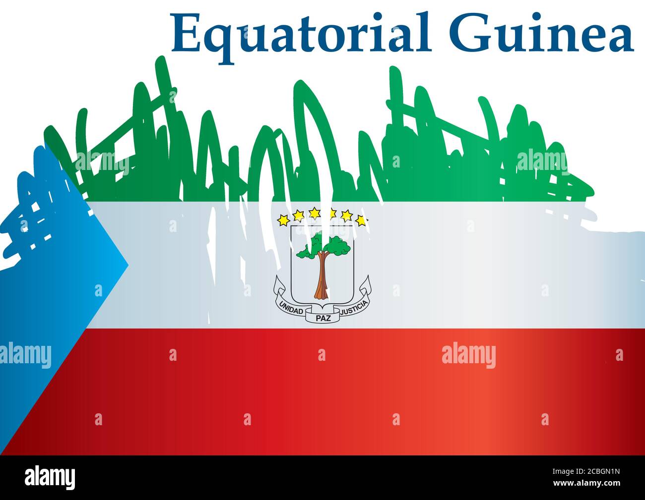 Flag of Equatorial Guinea, Republic of Equatorial Guinea. Template for ...
