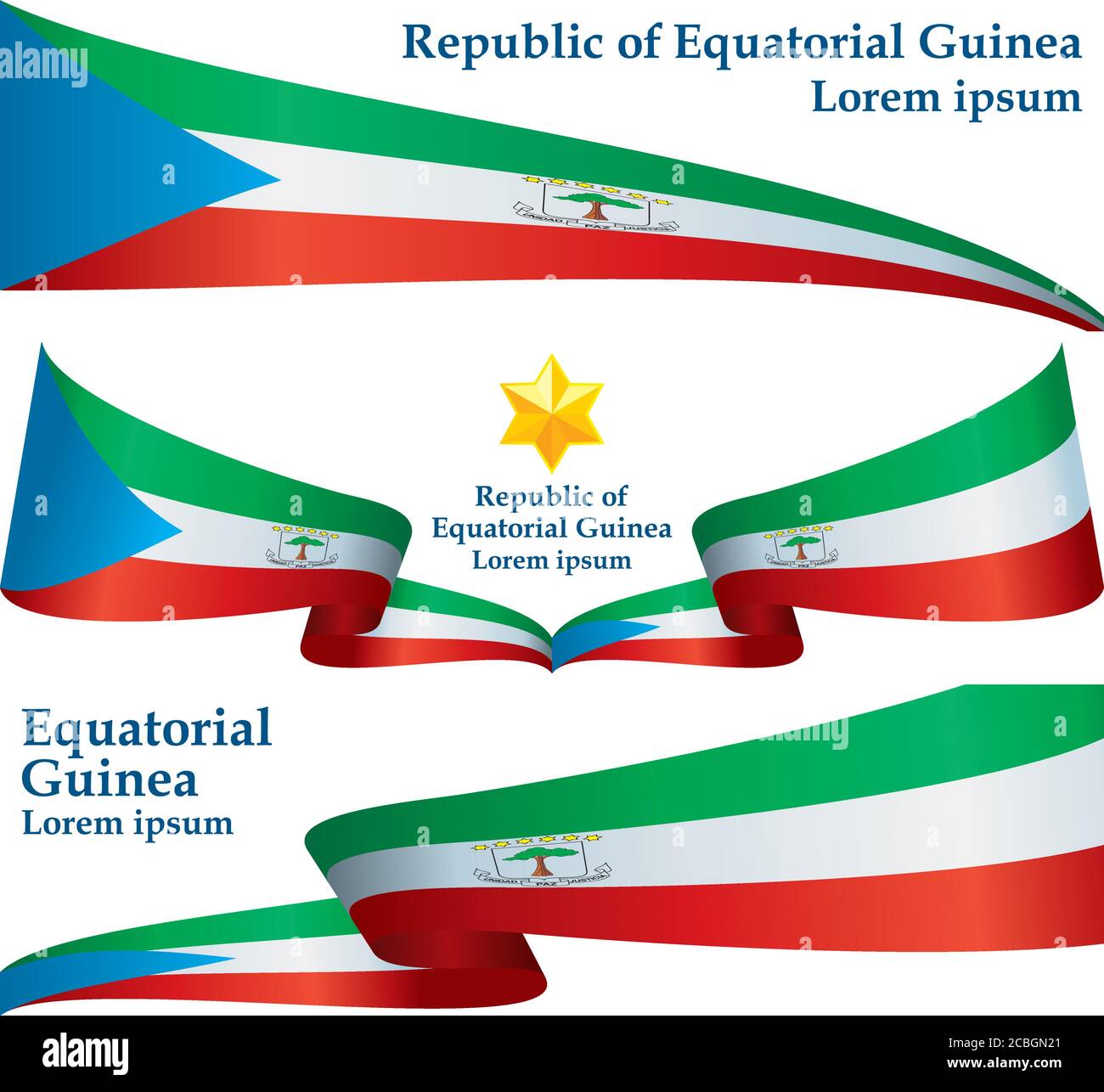 Flag of Equatorial Guinea, Republic of Equatorial Guinea. Template for ...