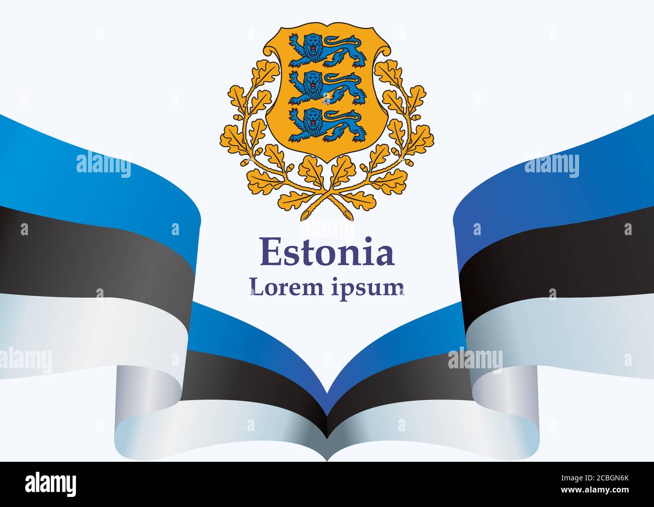 Flag of Estonia, Republic of Estonia. Template for award design, an ...
