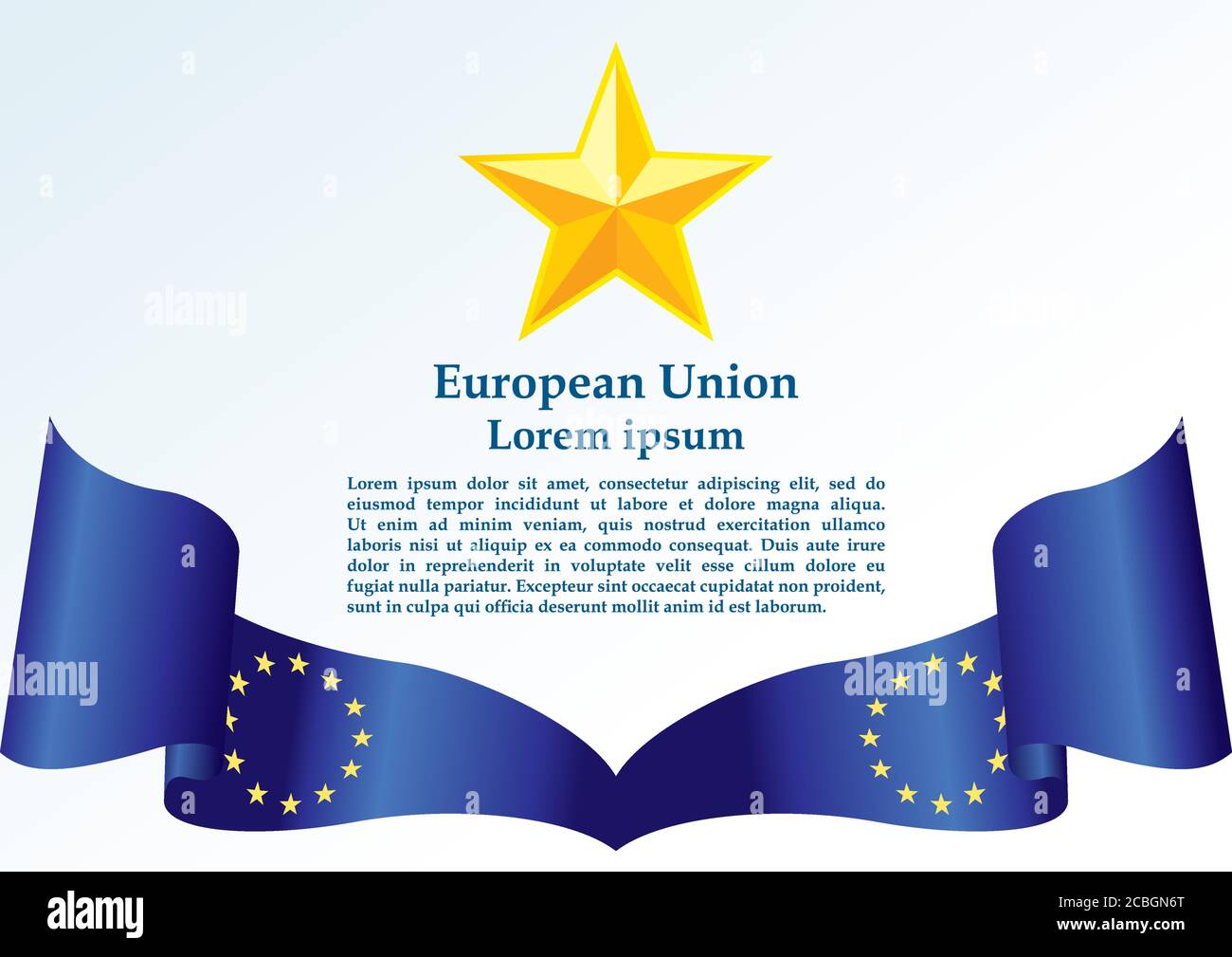 Flag of Europe, European Union. Template for award design, an official ...