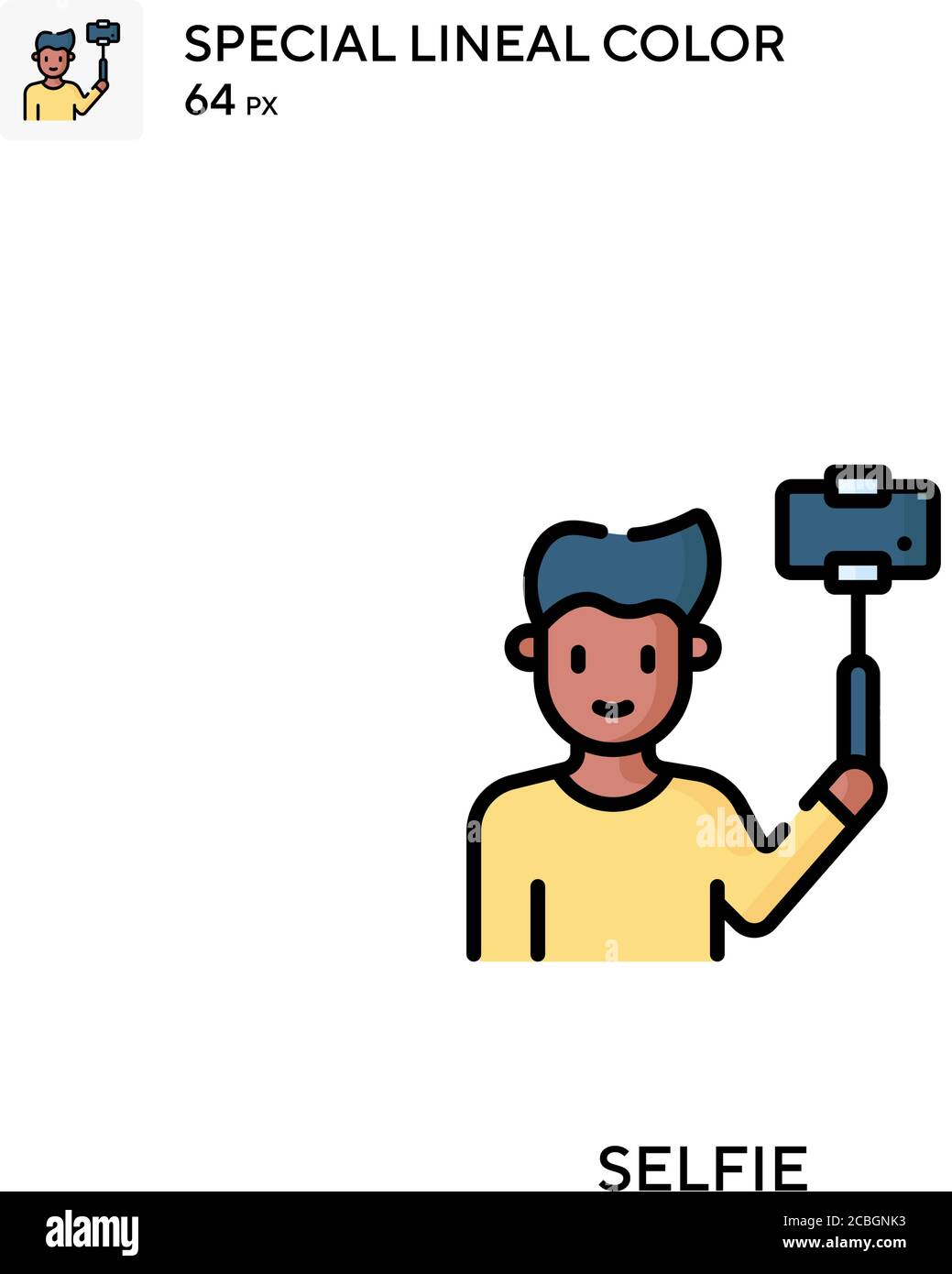 Selfie special lineal color vector icon. Selfie icons for your business ...