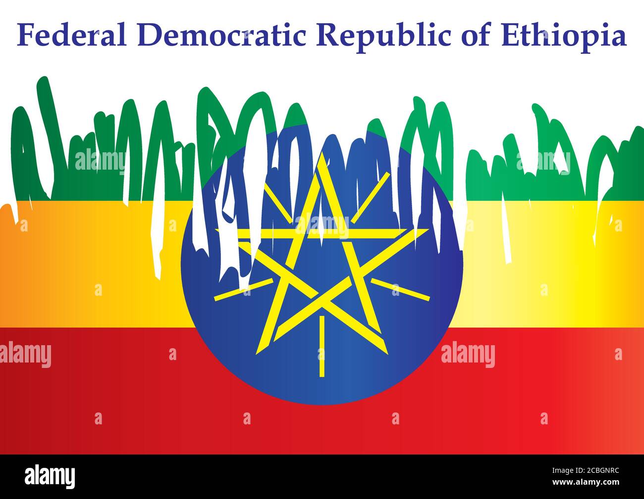 Flag of Ethiopia, Federal Democratic Republic of Ethiopia. Template for ...
