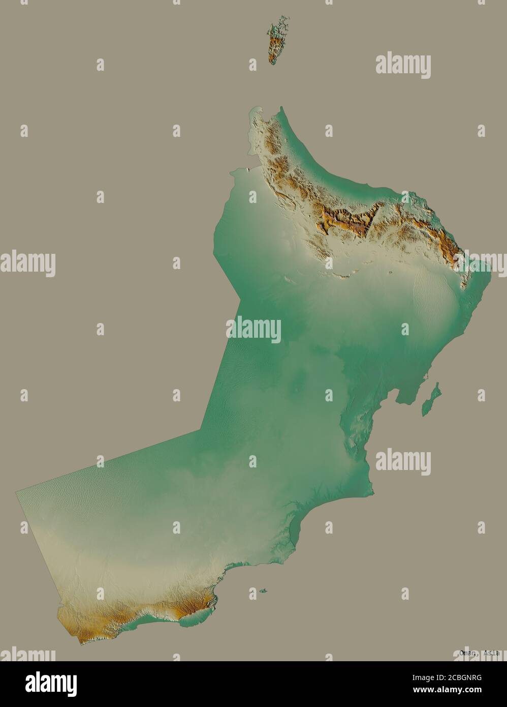 Oman relief map hi-res stock photography and images - Alamy