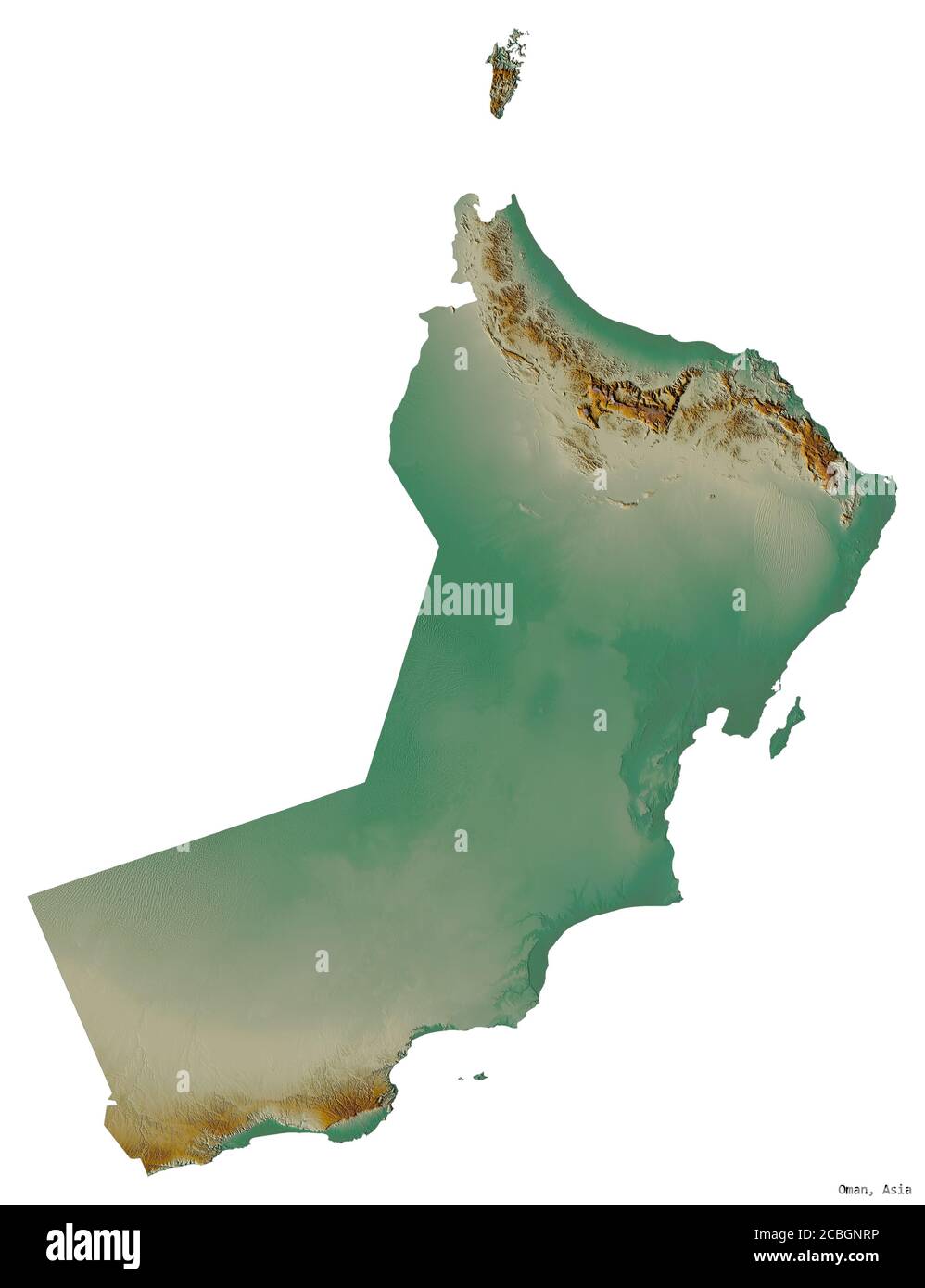 Shape of Oman with its capital isolated on white background ...
