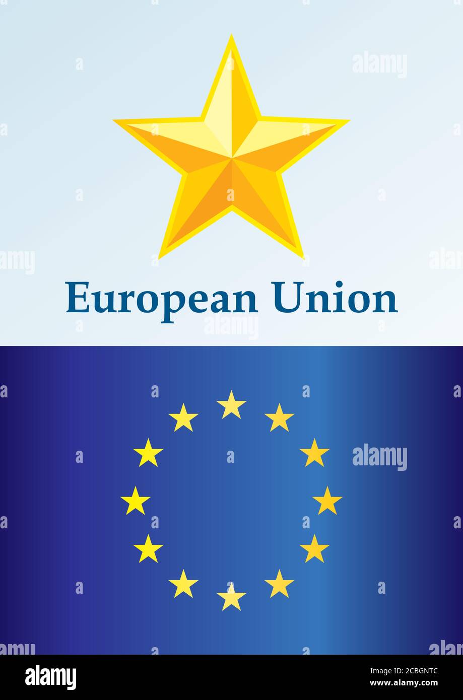 Flag of Europe, European Union. Template for award design, an official ...