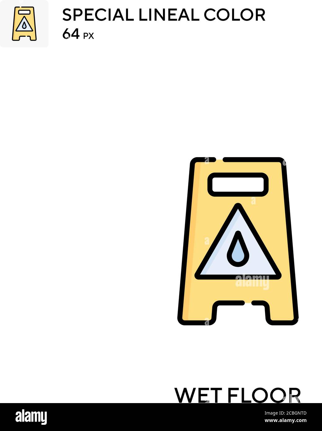 Wet floor special lineal color vector icon. Wet floor icons for your ...