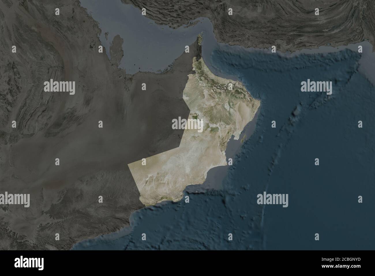 Shape of Oman separated by the desaturation of neighboring areas ...