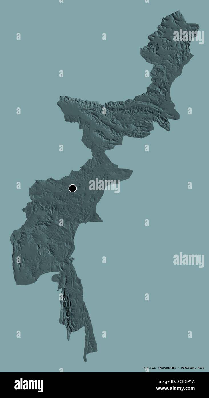 Shape of F.A.T.A., territory of Pakistan, with its capital isolated on ...