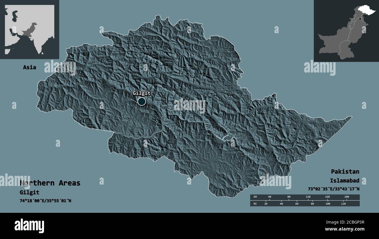 Shape of Northern Areas, centrally administered area of Pakistan, and ...