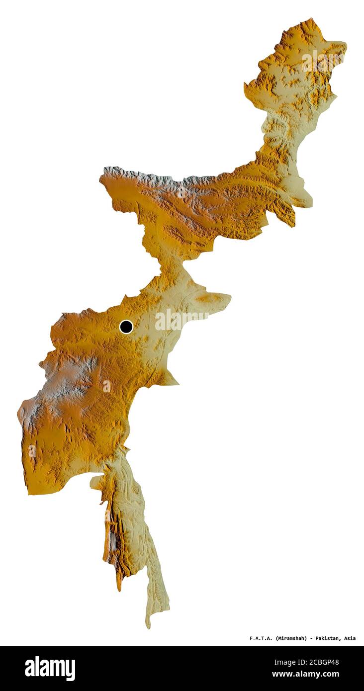 Shape of F.A.T.A., territory of Pakistan, with its capital isolated on ...