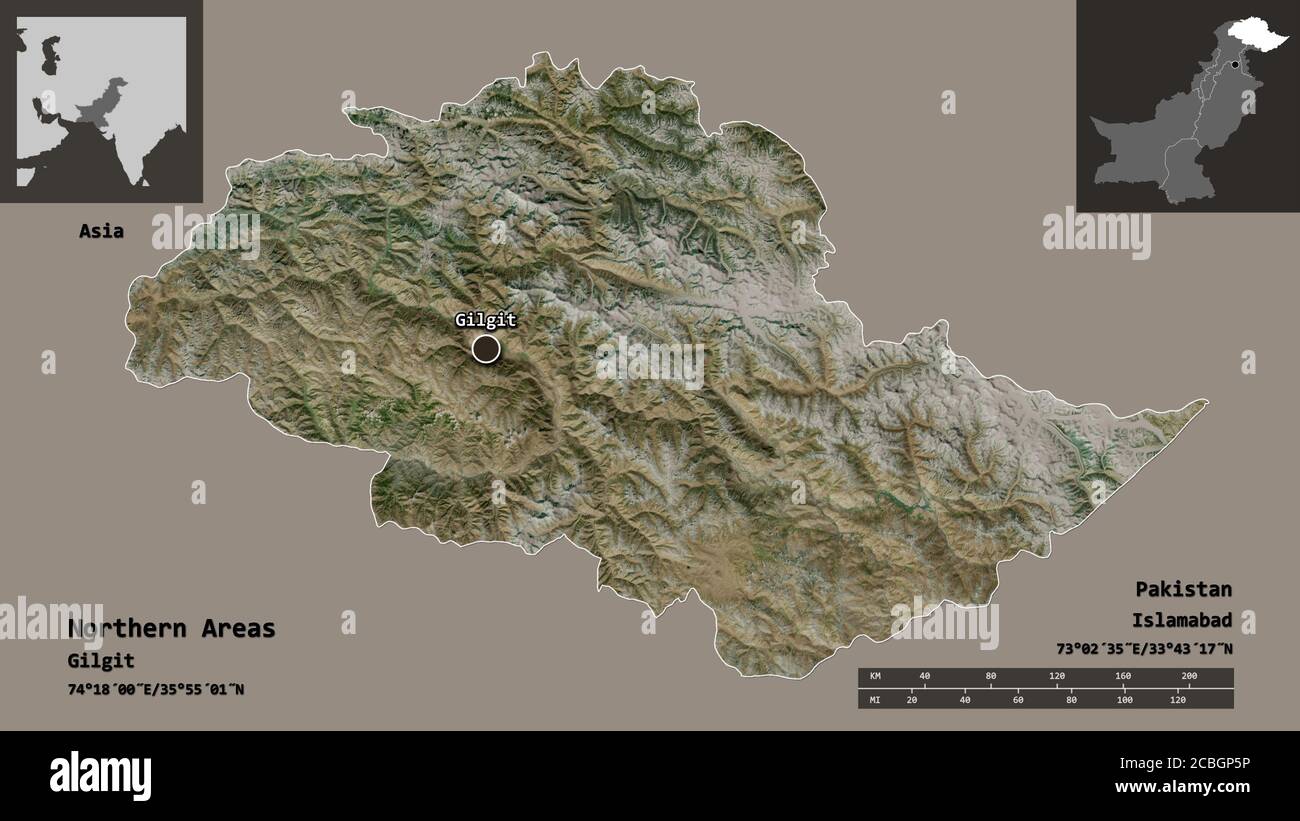Shape of Northern Areas, centrally administered area of Pakistan, and ...