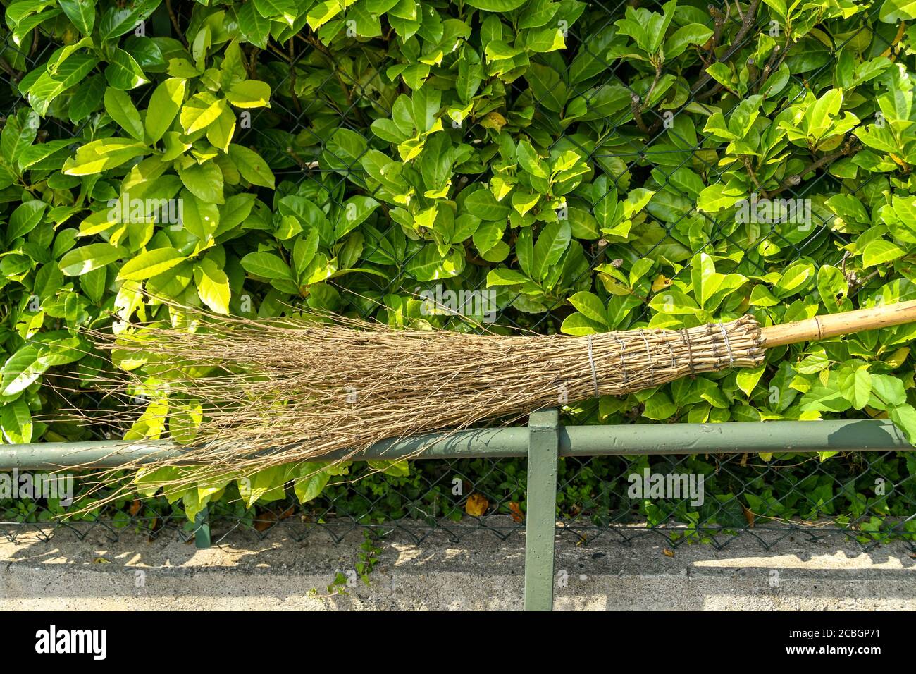 Traditional broom made of brushwood sticks Stock Photo - Alamy
