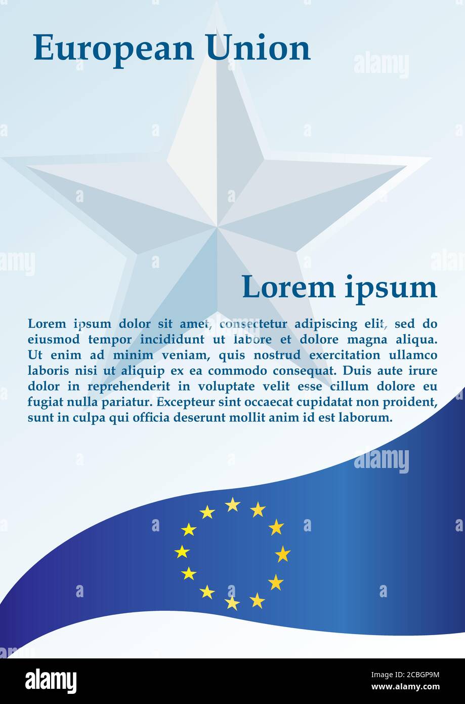 Flag of Europe, European Union. Template for award design, an official ...