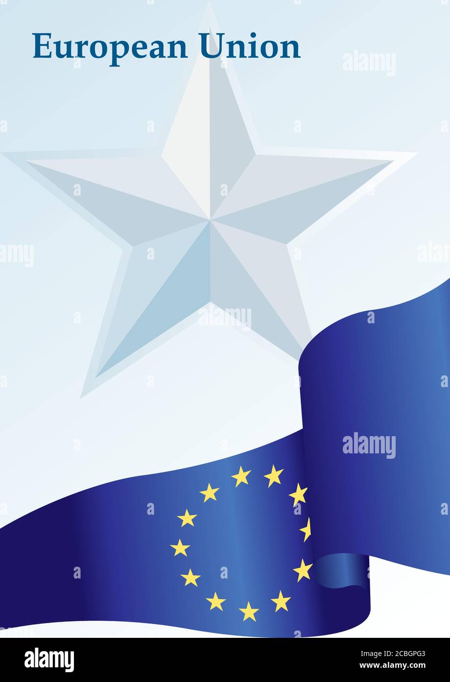 Flag of Europe, European Union. Template for award design, an official ...