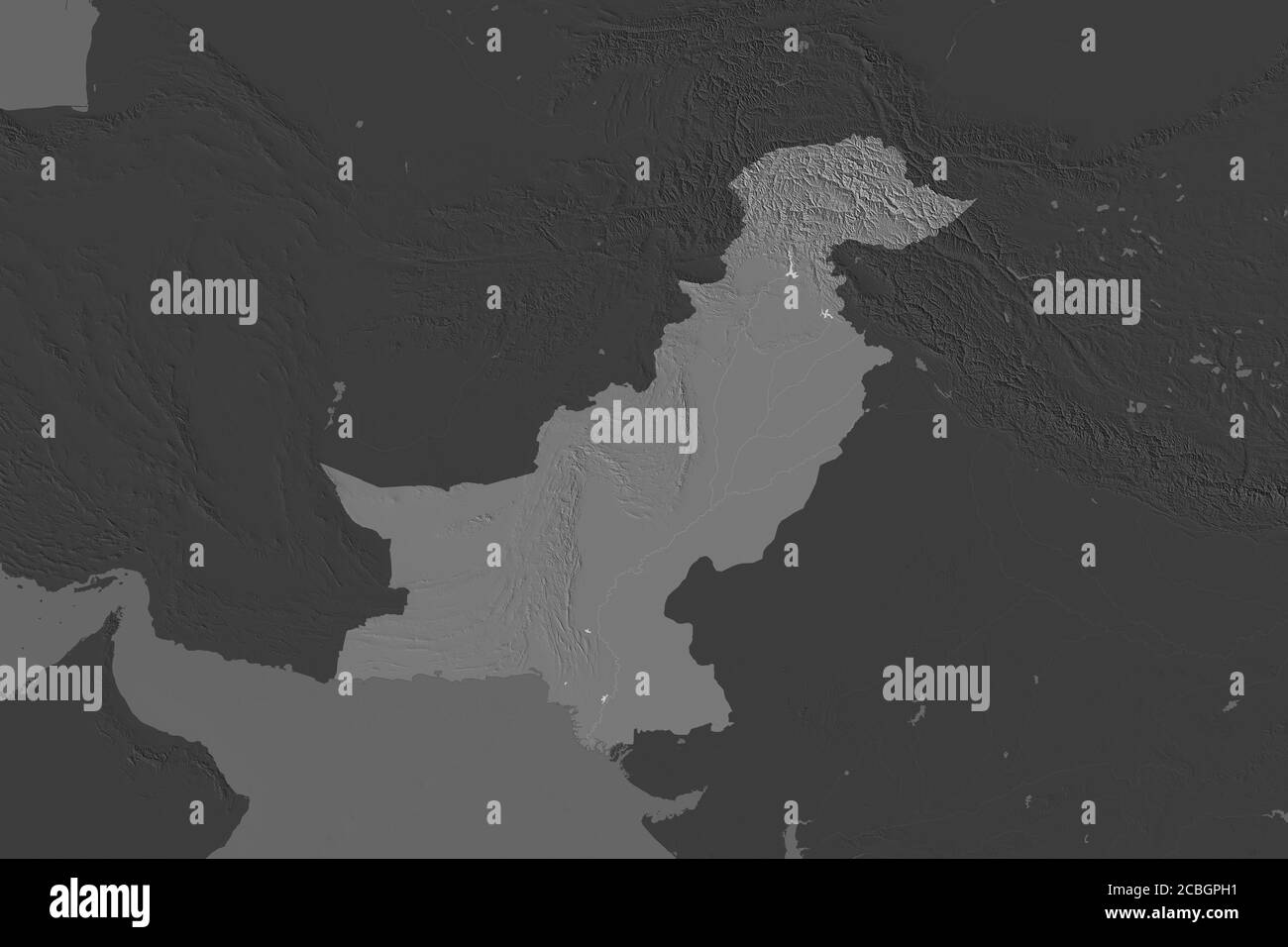 Shape of Pakistan separated by the desaturation of neighboring areas ...