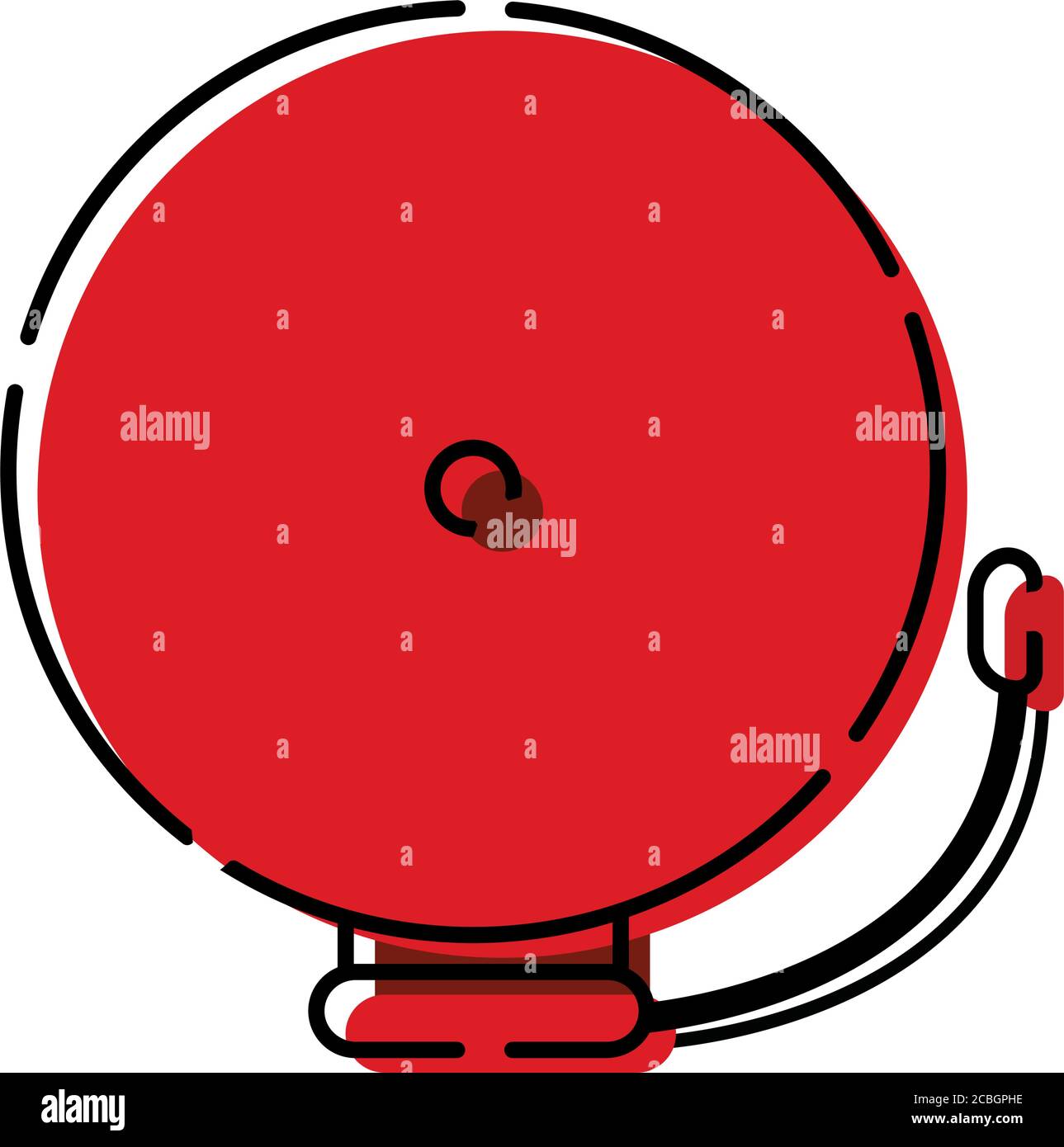 Red school bell icon Stock Vector Image & Art - Alamy