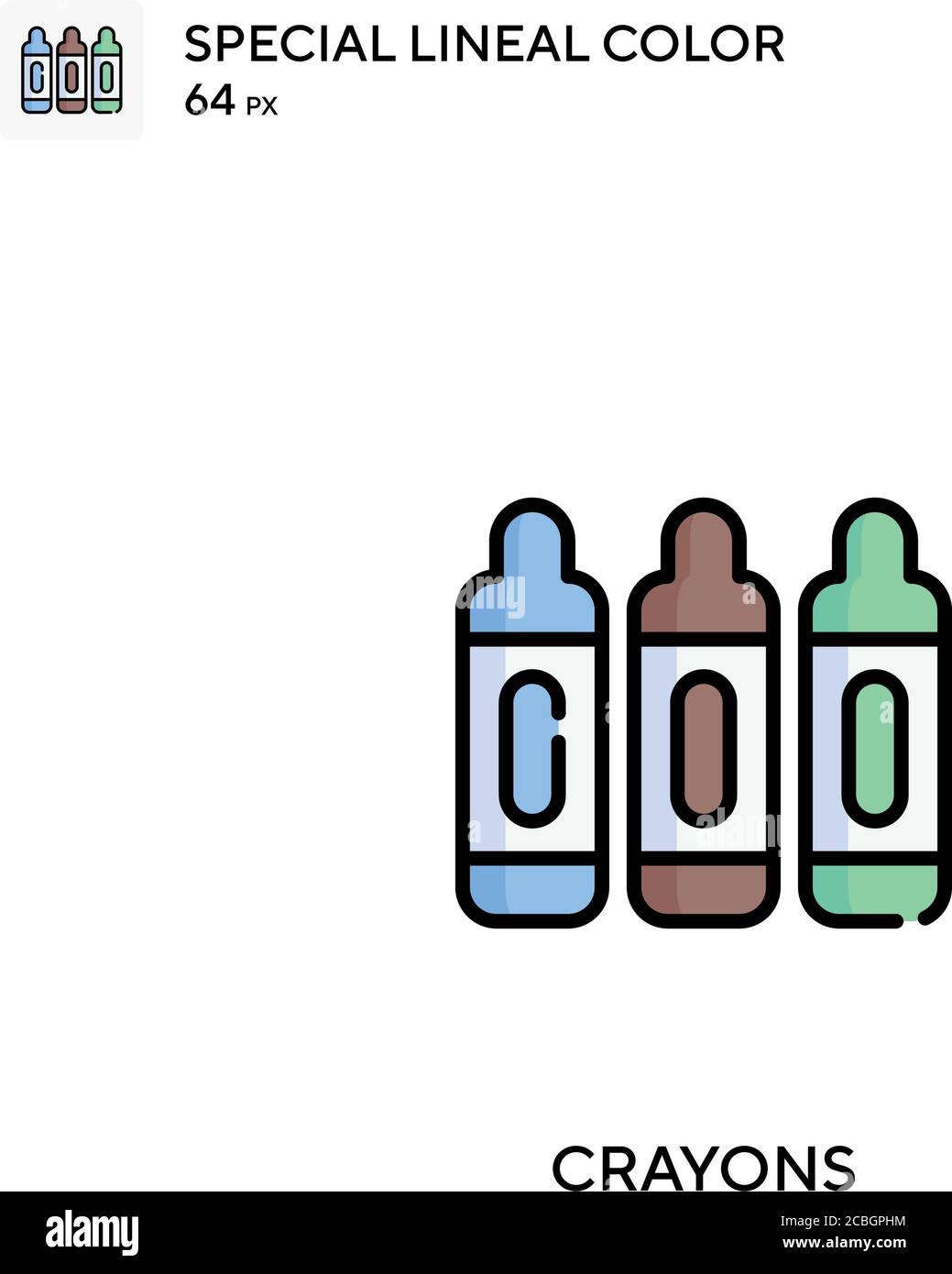 Crayons special lineal color vector icon. Crayons icons for your ...