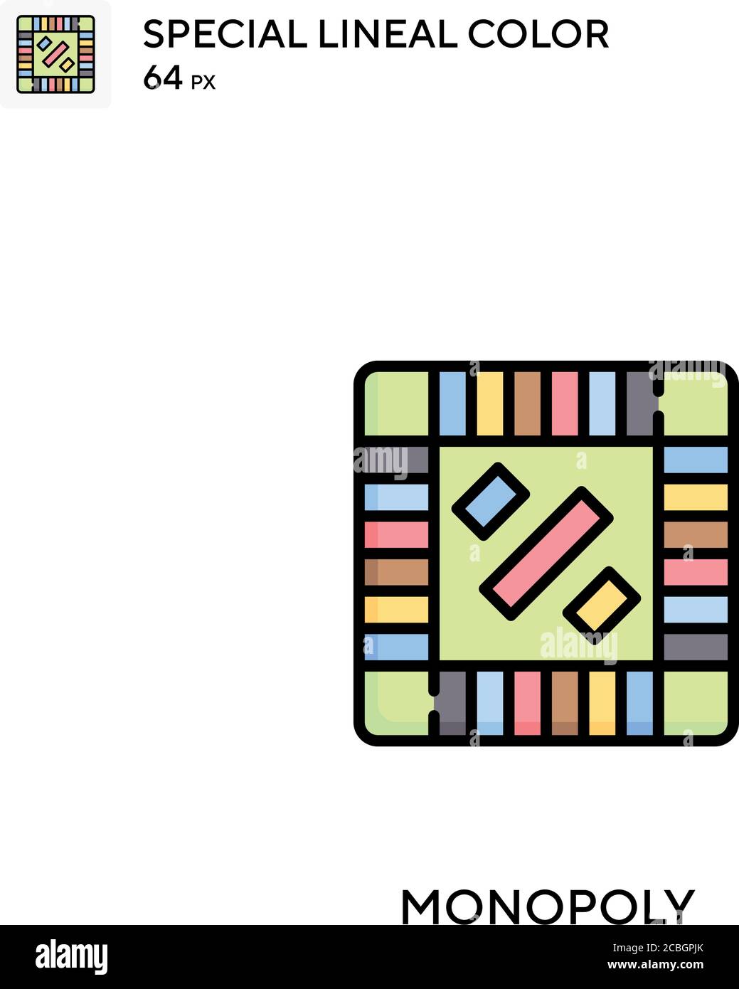 Monopoly special lineal color vector icon. Monopoly icons for your ...