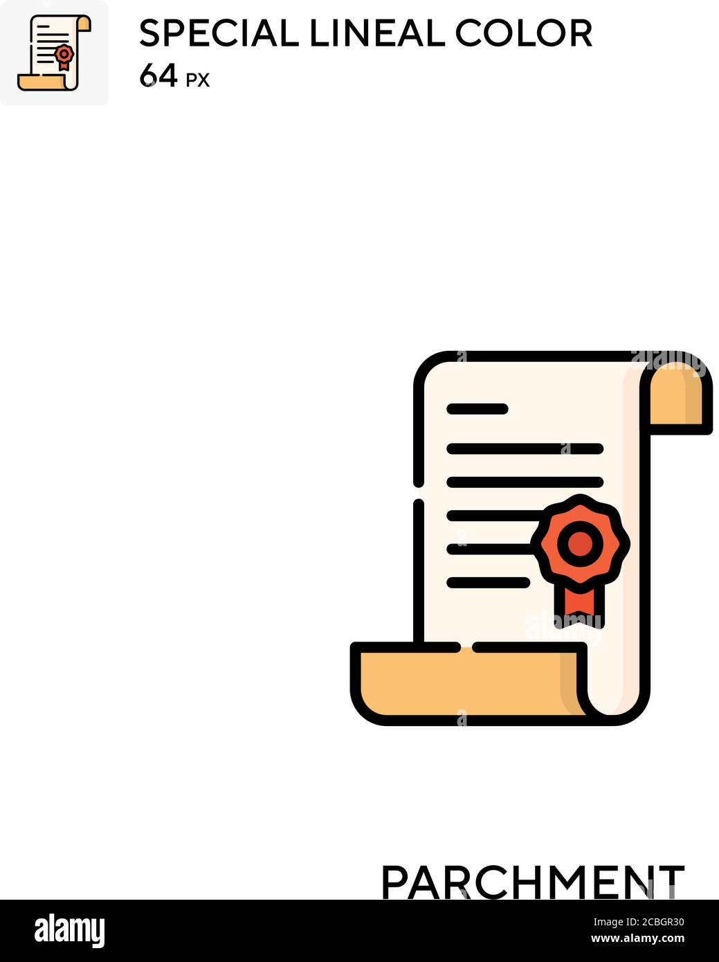 Parchment special lineal color vector icon. Parchment icons for your ...