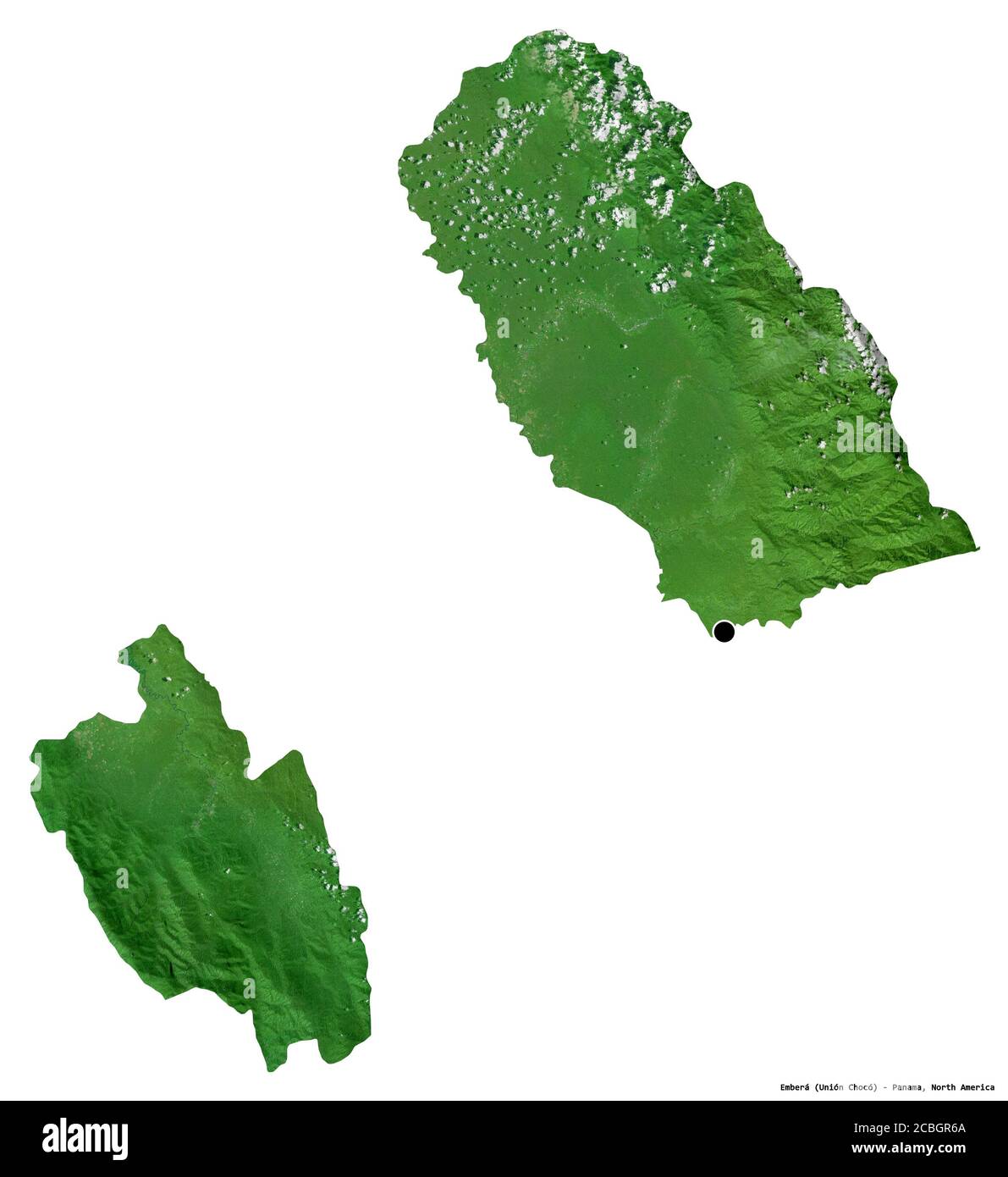 Shape of Emberá, indigenous territory of Panama, with its capital ...