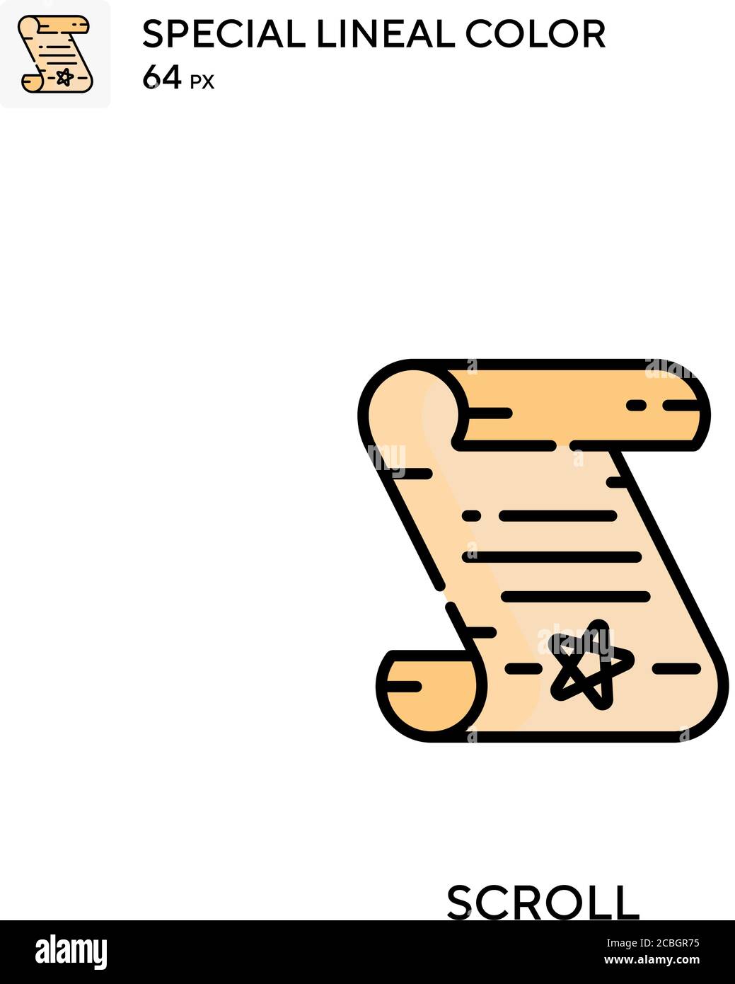 Scroll special lineal color vector icon. Scroll icons for your business ...