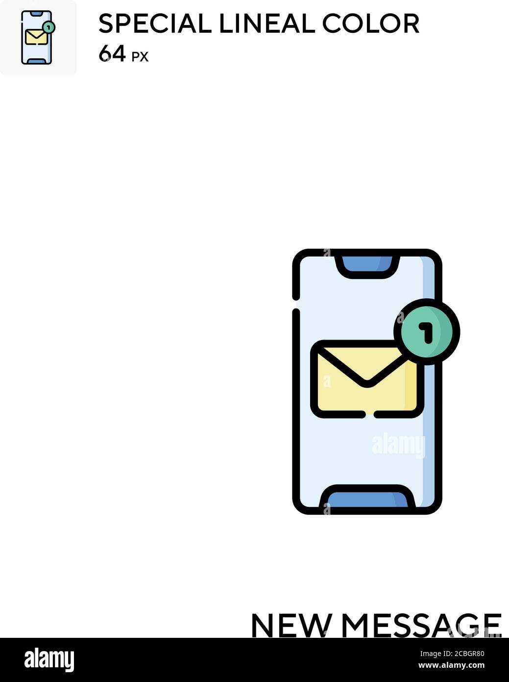 New message special lineal color vector icon. New message icons for ...