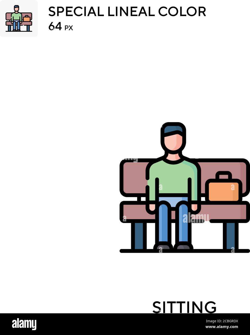 Sitting special lineal color vector icon. Sitting icons for your ...