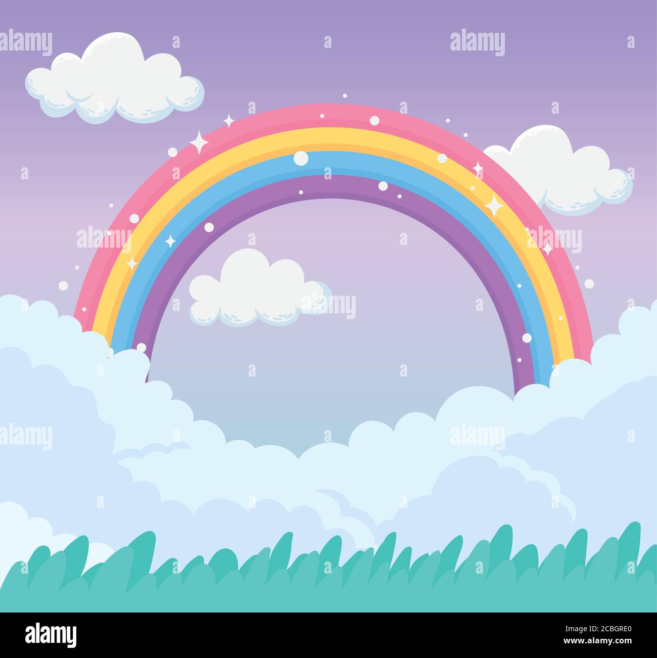 Rainbow on the horizon Stock Vector Images - Alamy