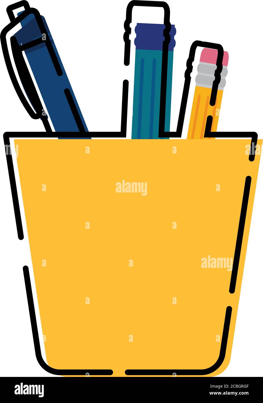 Pencils in pencil holder Stock Vector Images - Alamy