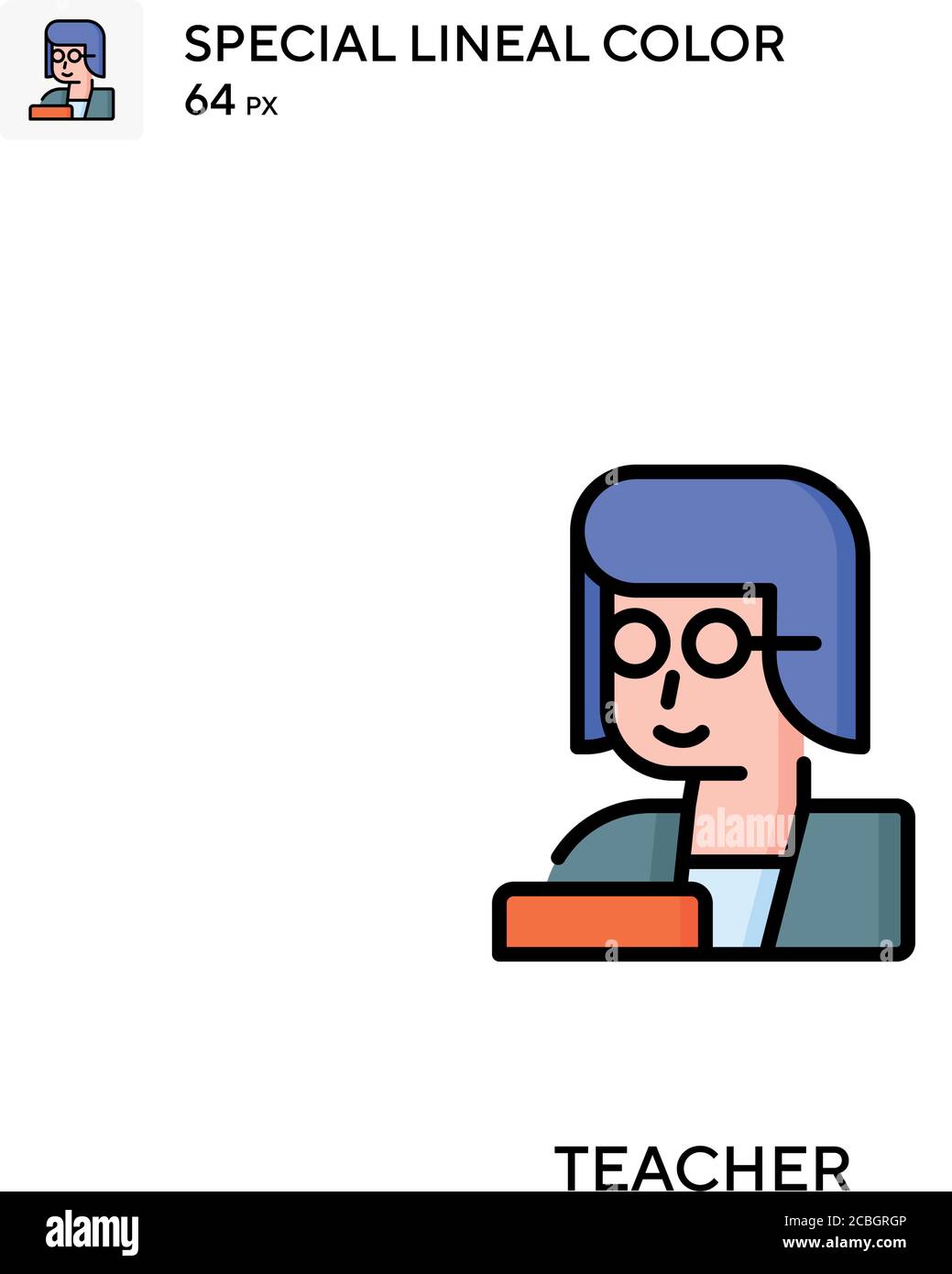 Teacher special lineal color vector icon. Teacher icons for your ...