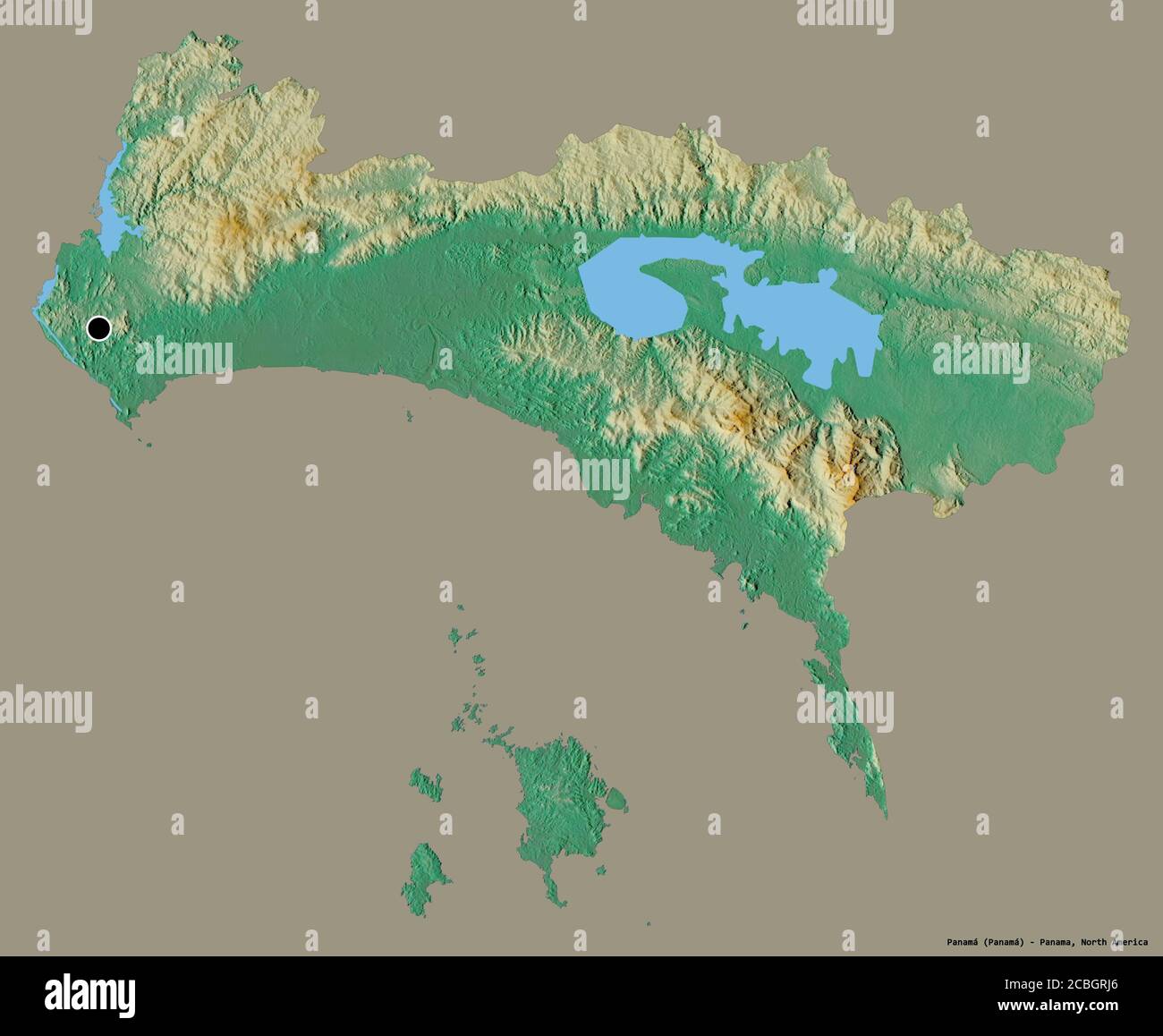 Shape of Panamá, province of Panama, with its capital isolated on a ...