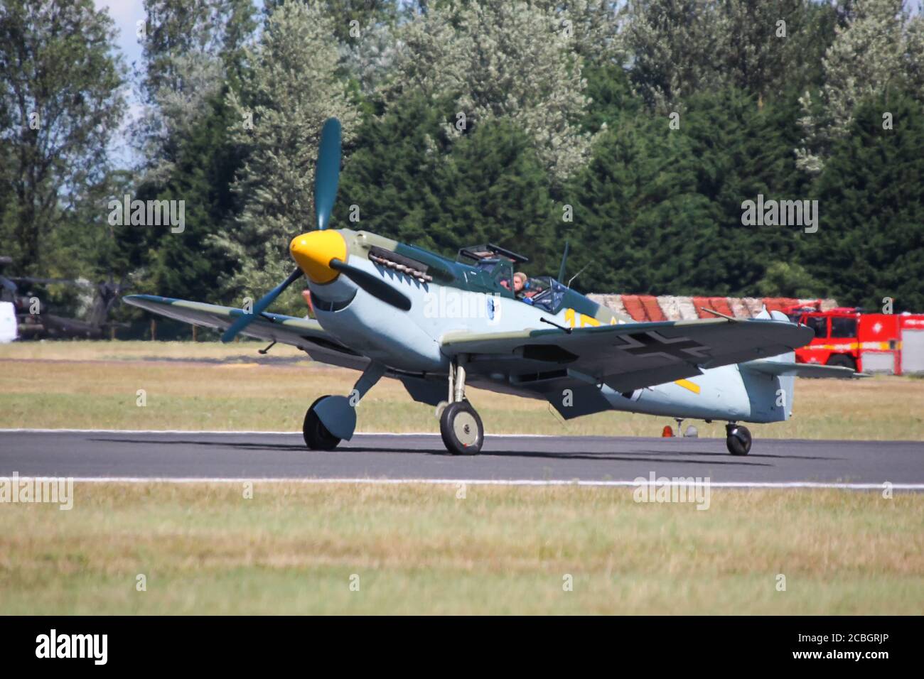 A Luftwaffe Messerschmitt BF-109 fighter plane from World War II Stock ...